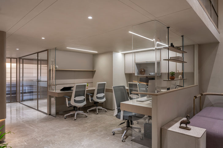 A Textile-inspired Office rooted in Craftsmanship | Upstairs Design ...