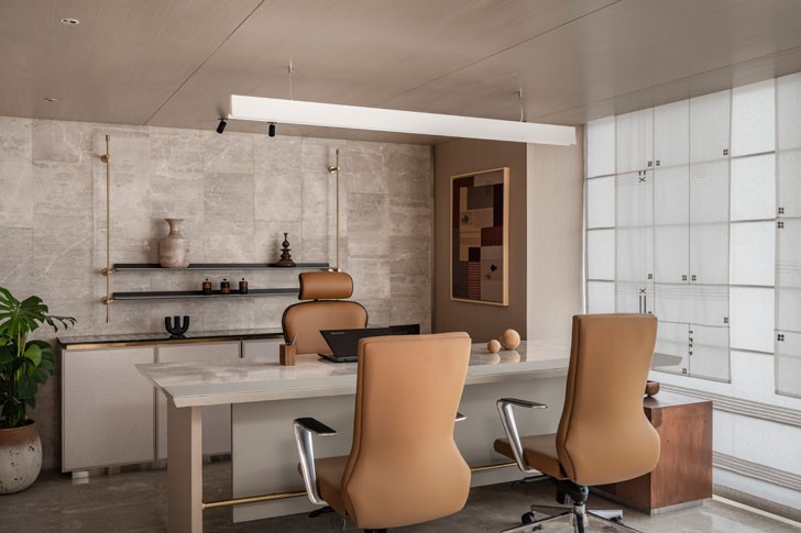 A Textile-inspired Office rooted in Craftsmanship | Upstairs Design ...